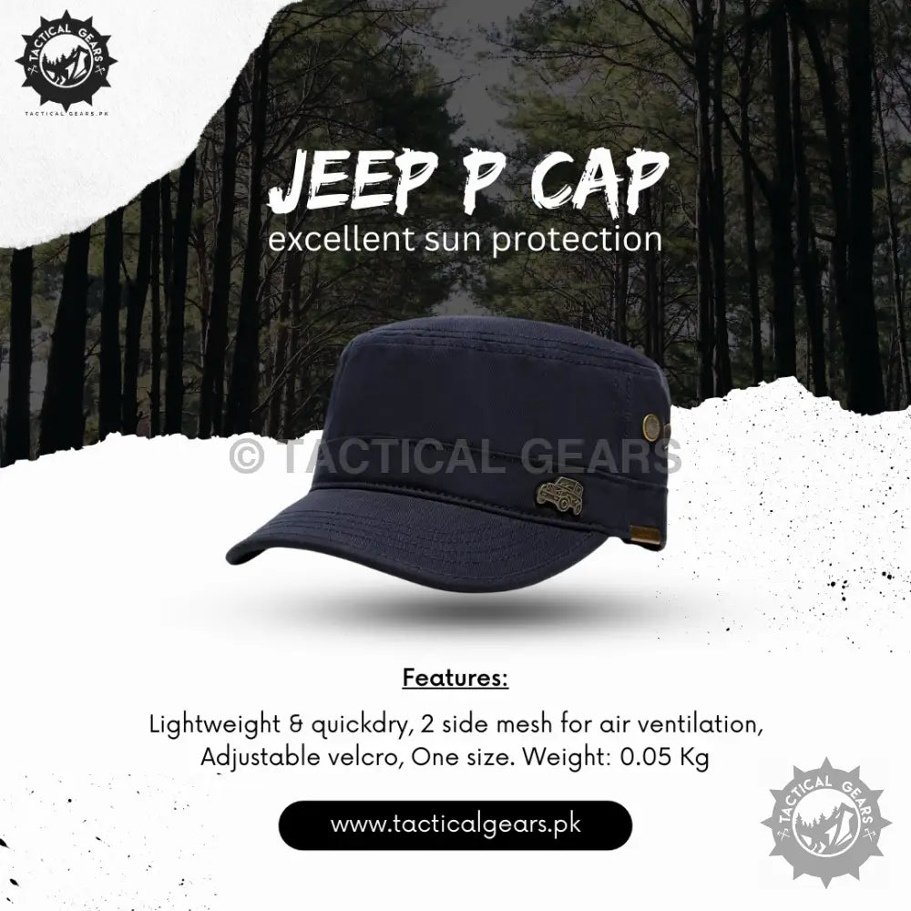 Jeep P Cap Dark Blue Flat Top Brim – TacticalGears.pk